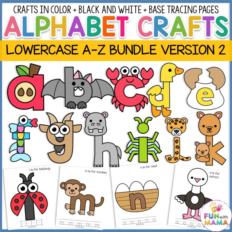 Alphabet Letter Craft Activities Bundle - Fun with Mama Shop
