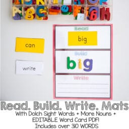 Read Build Write Mats + Vocabulary Cards + Editable Cards - Fun with ...