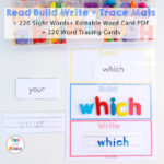Read Build Write Mats + Vocabulary Cards + Editable Cards - Fun with ...