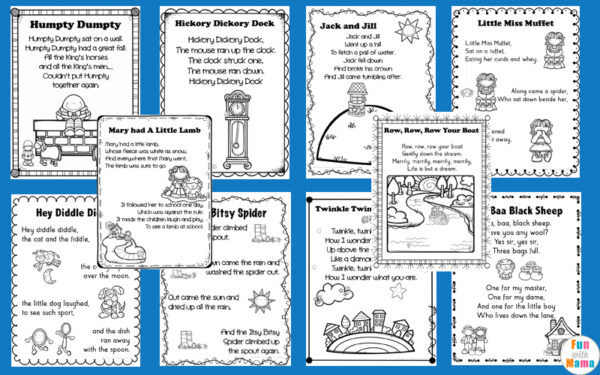 Nursery Rhymes Posters - Fun with Mama Shop