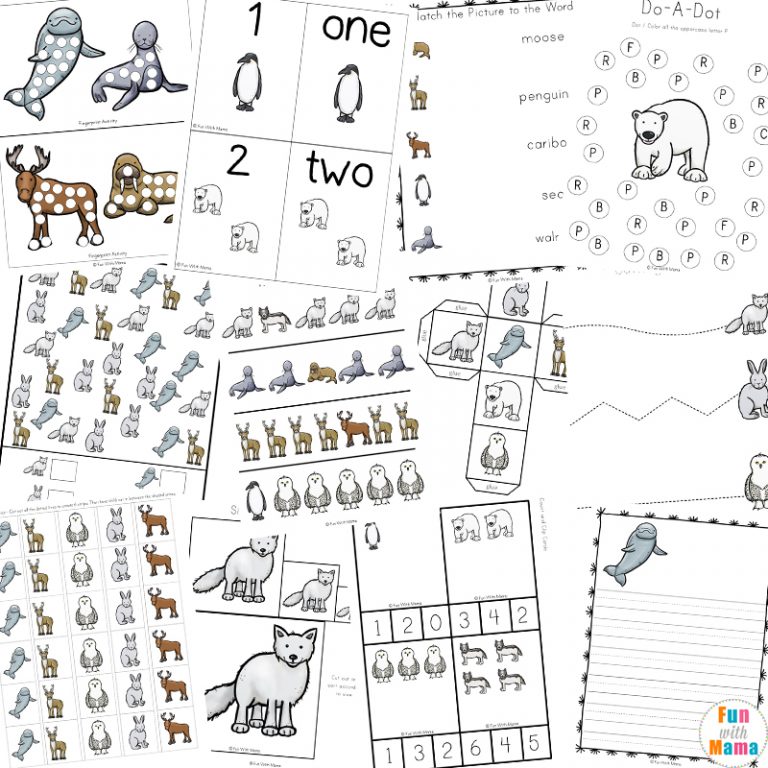 Arctic + Polar Animals Activity Pack - Fun with Mama Shop