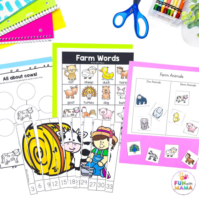 Farm Animal Activities for Preschool & Kindergarten - 40+ Literacy ...