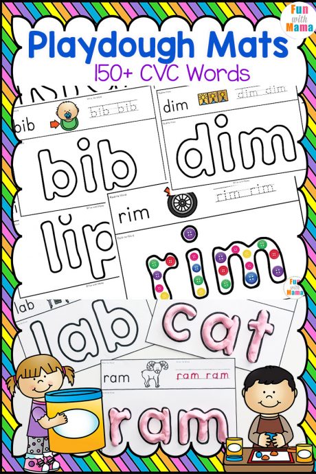CVC Playdough Mats - Fun with Mama Shop