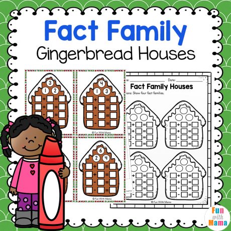Christmas Math Activities | Gingerbread Fact Family Houses - Fun with ...