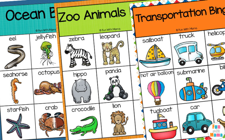 Bingo Game Boards Bundle - 10 Themes - Fun with Mama Shop