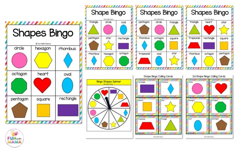 Bingo Game Boards Small Groups - 18 Themes - Fun with Mama Shop