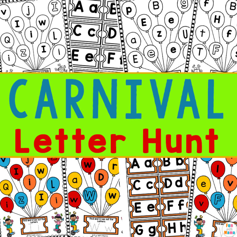 Alphabet Letter Hunt - Carnival Theme - Fun with Mama Shop
