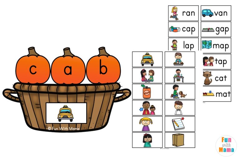 Pumpkin Literacy Activities | CVC Word Building - Fun with Mama Shop