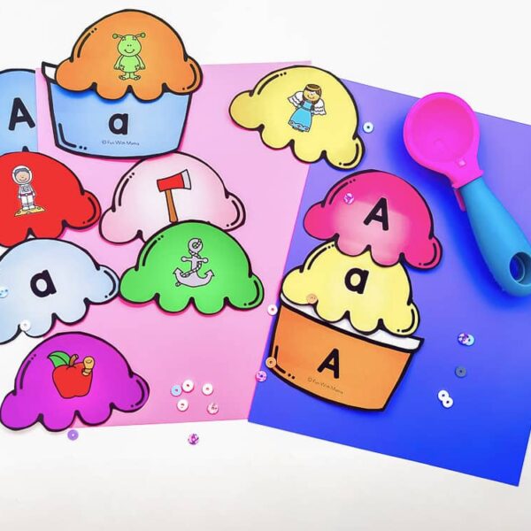 Alphabet Letter Matching Ice Cream + Popsicles - Fun with Mama Shop