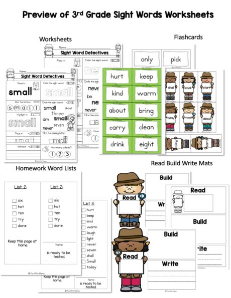 Third Grade Sight Word Activities - Fun with Mama Shop