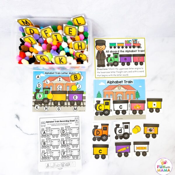 Alphabet Train Matching Activity Pack - Fun with Mama Shop