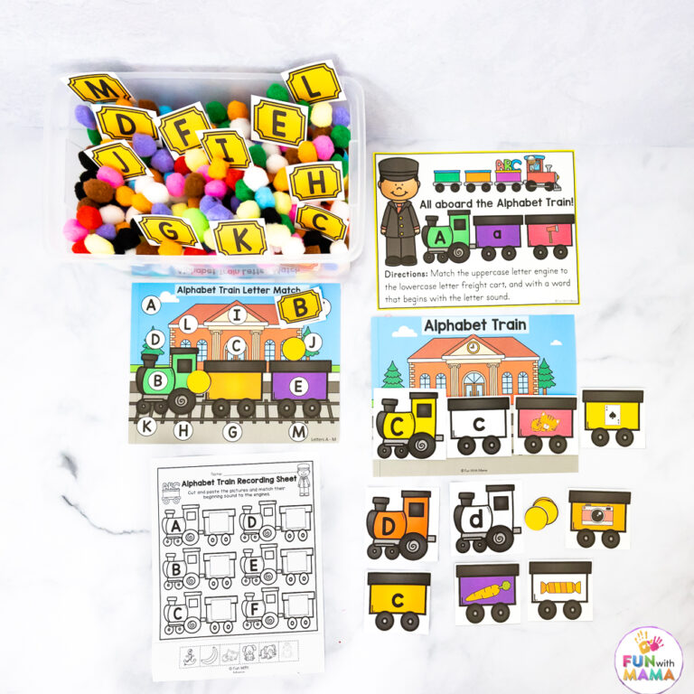 Alphabet Train Matching Activity Pack - Fun with Mama Shop