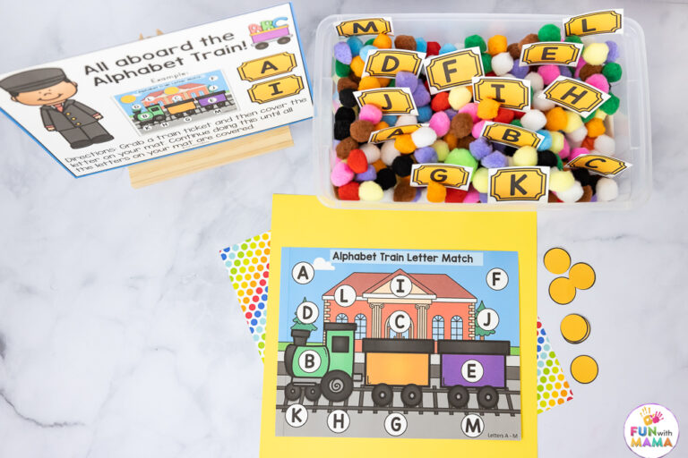 Alphabet Train Matching Activity Pack - Fun with Mama Shop