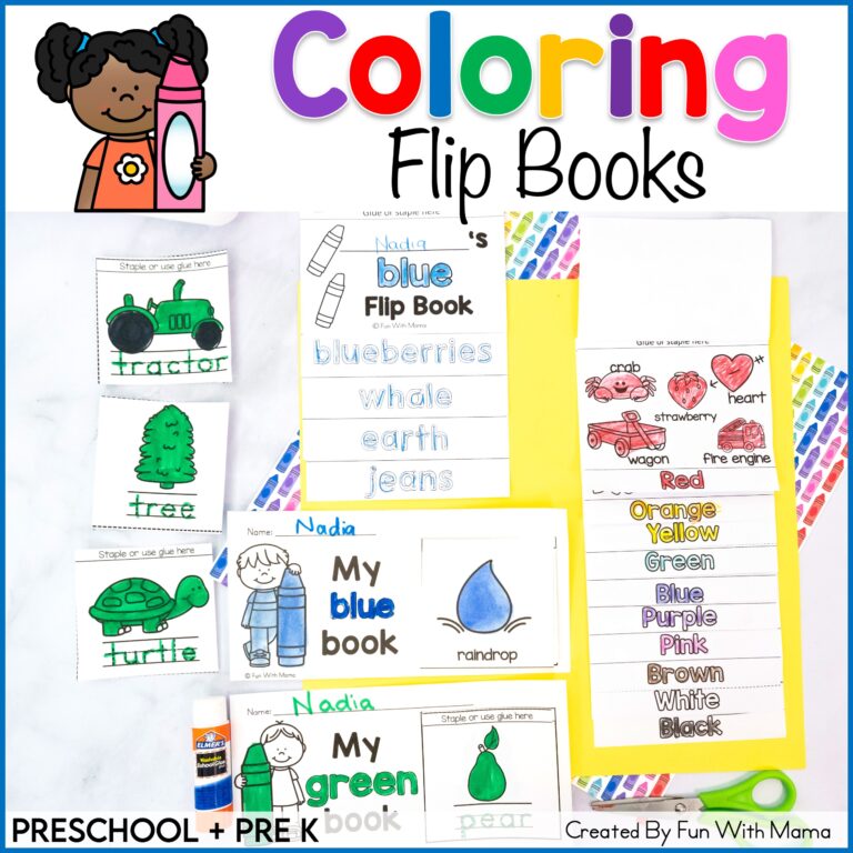 Color Flip Book Coloring Pages - Fun with Mama Shop
