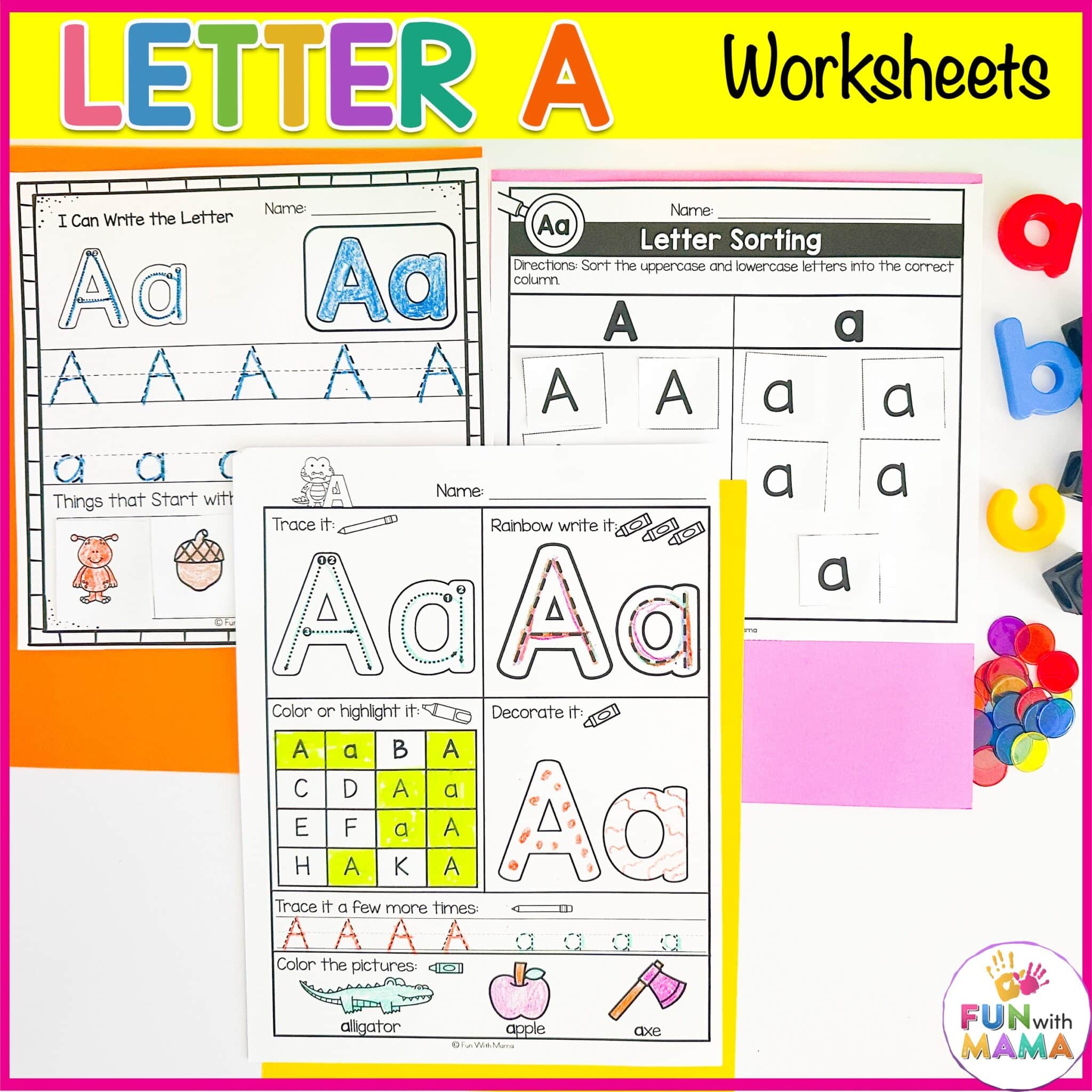 Letter A Activities - Fun with Mama Shop