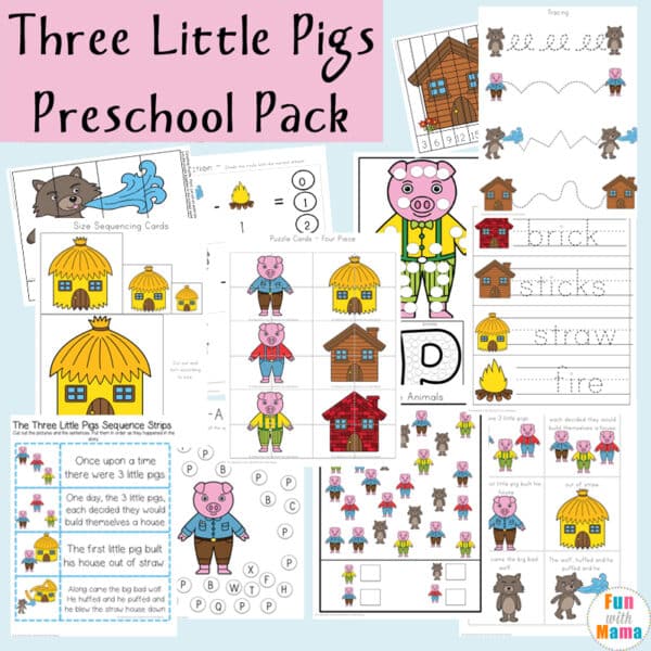 The Three Little Pigs Activity Pack - Fun with Mama Shop