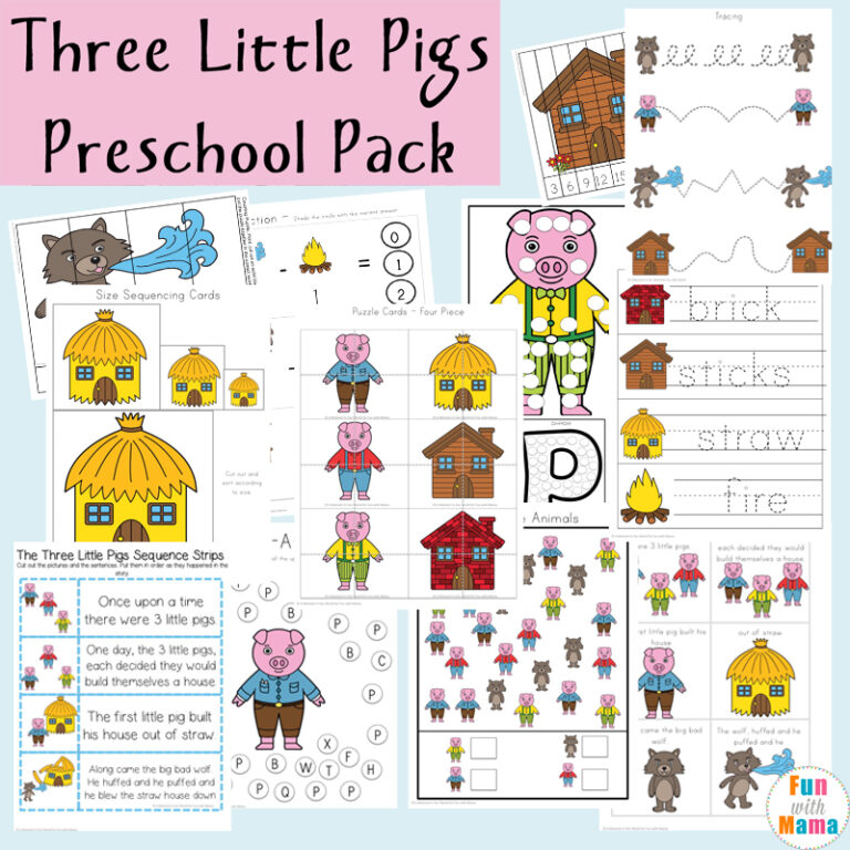 The Three Little Pigs Activity Pack - Fun with Mama Shop