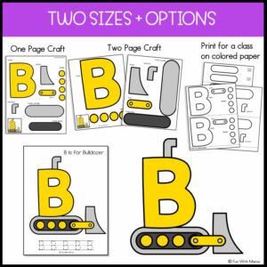 Letter B Craft Bulldozer - Fun with Mama Shop