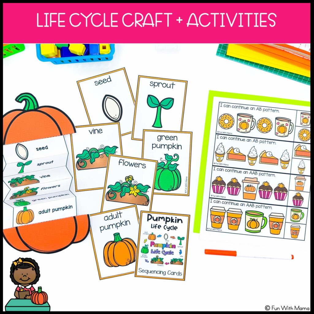 Pumpkin Activities Pack, Life Cycle, And Worksheets - Fun with Mama Shop