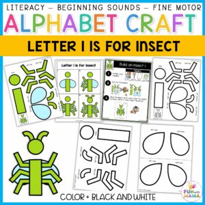 Letter I Craft - Lowercase insect - Fun with Mama Shop