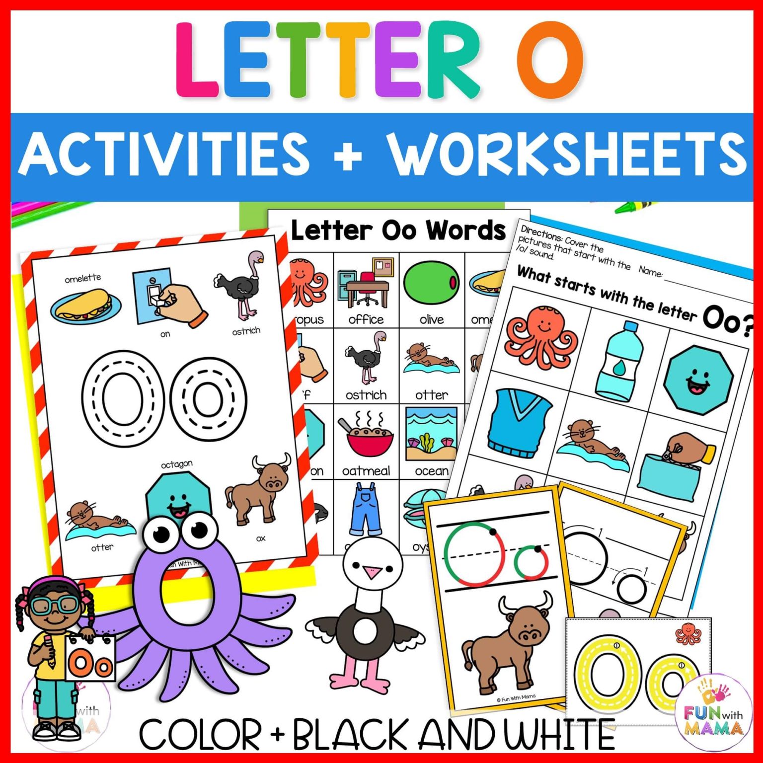 Letter O Activities + Worksheets Pack - Fun with Mama Shop