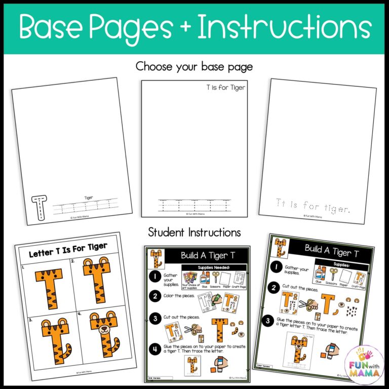 Letter T Craft Uppercase Tiger - Fun with Mama Shop