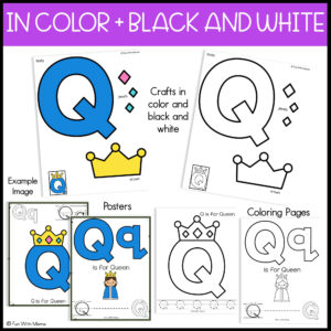 Letter Q Craft Uppercase Queen - Fun with Mama Shop