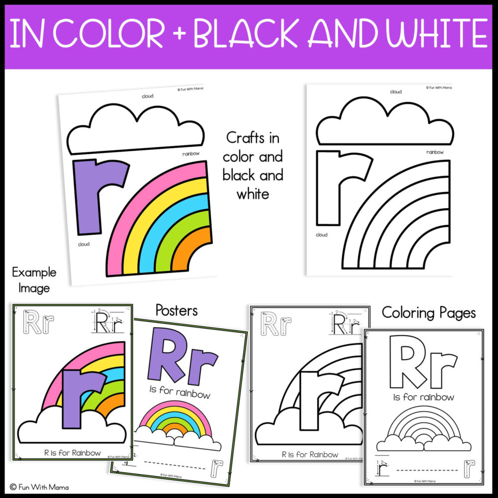 Letter r Craft Lowercase Rainbow - Fun with Mama Shop