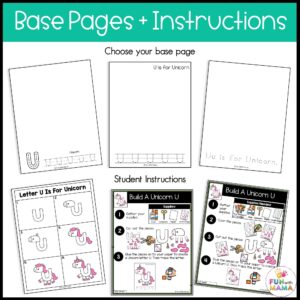 Letter U Craft Uppercase Unicorn - Fun with Mama Shop