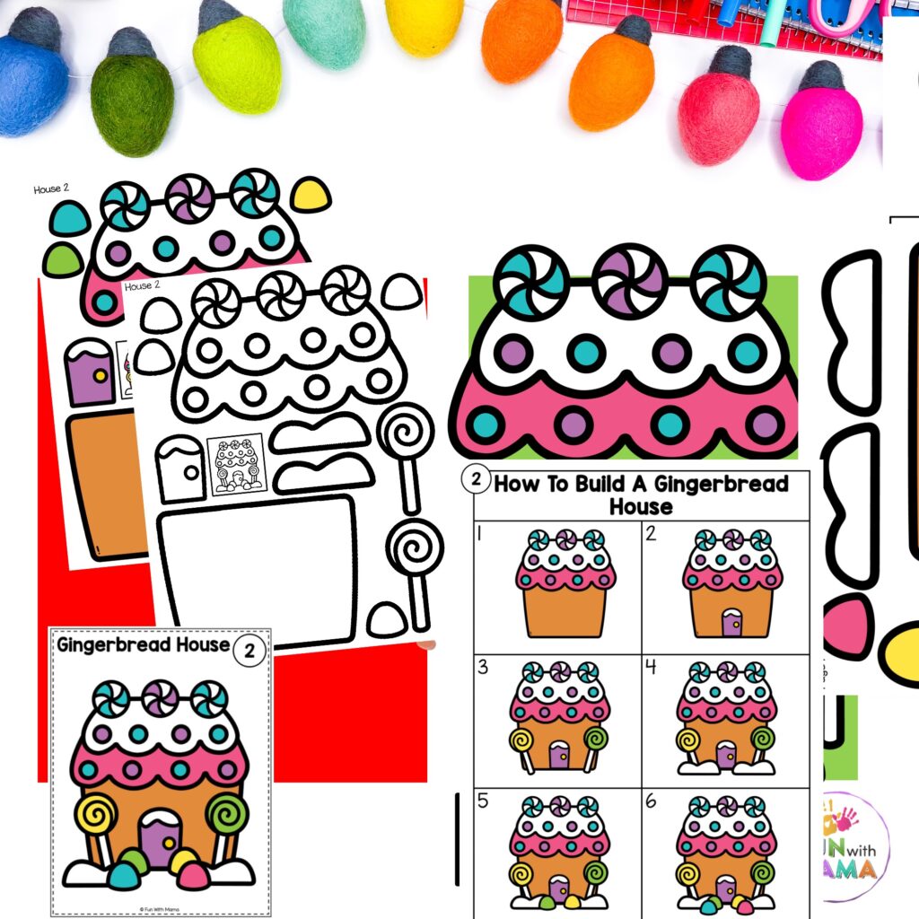 Build A Gingerbread Houses Craft Visual Perception Activity - Fun with ...