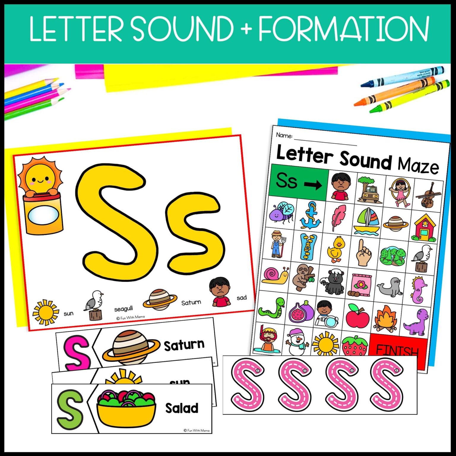Letter S Activities + Worksheets Pack - Fun with Mama Shop