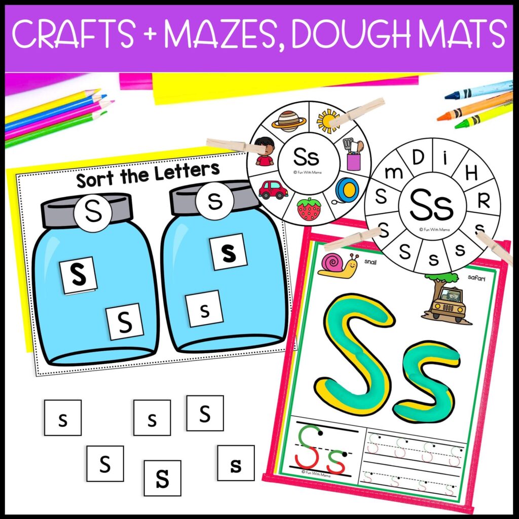 Letter S Activities + Worksheets Pack - Fun with Mama Shop