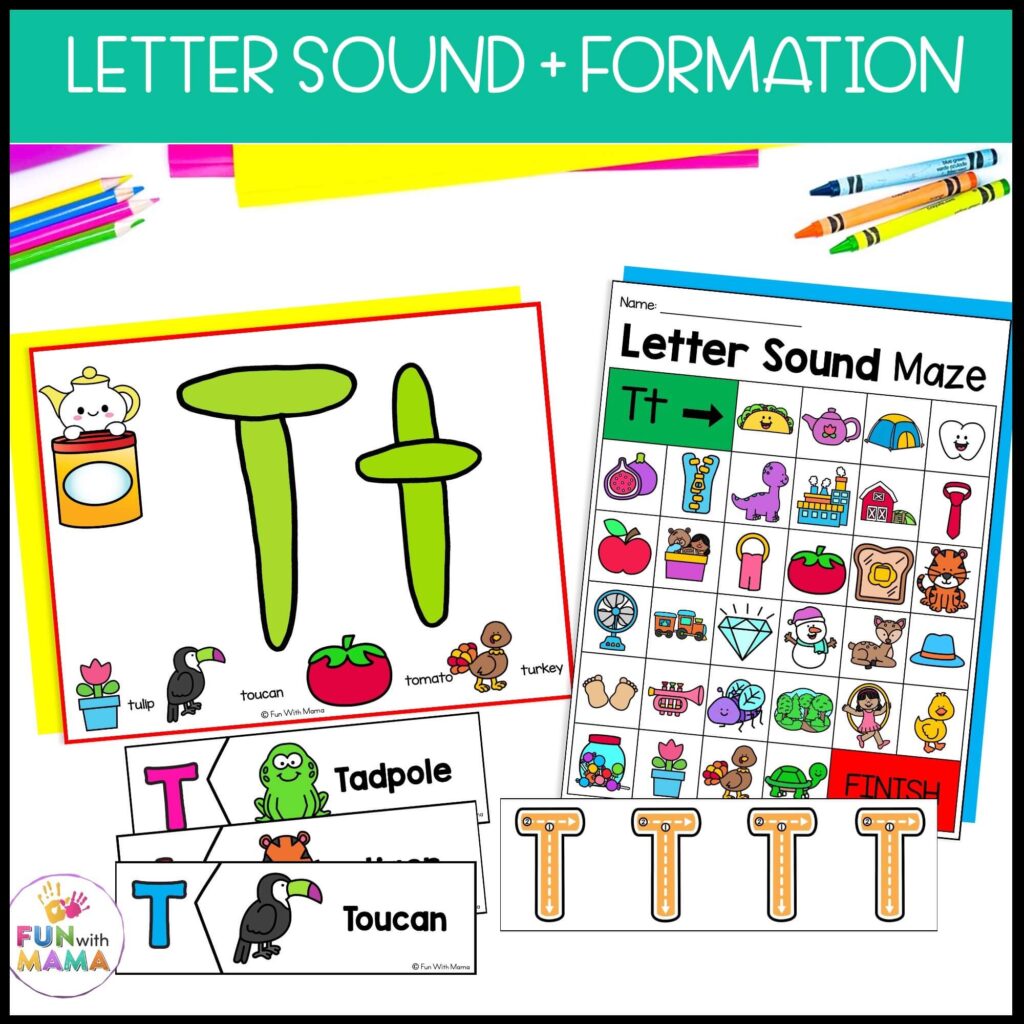 Letter T Activities + Worksheets - Fun with Mama Shop