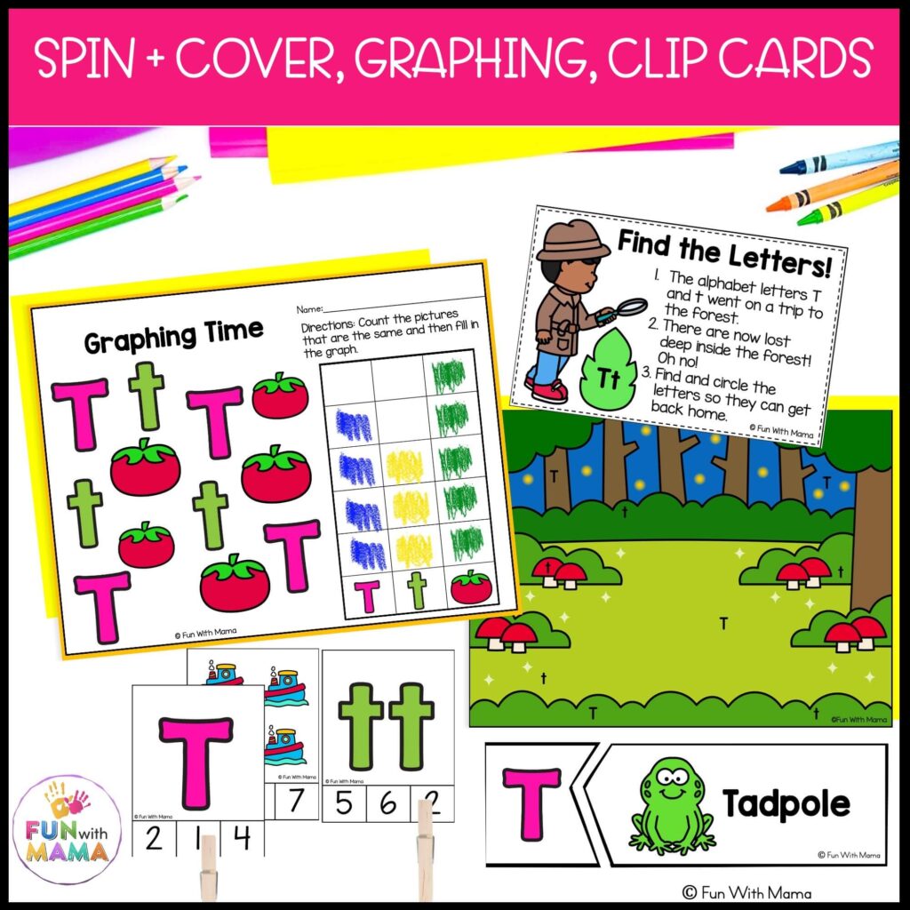 Letter T Activities + Worksheets - Fun with Mama Shop