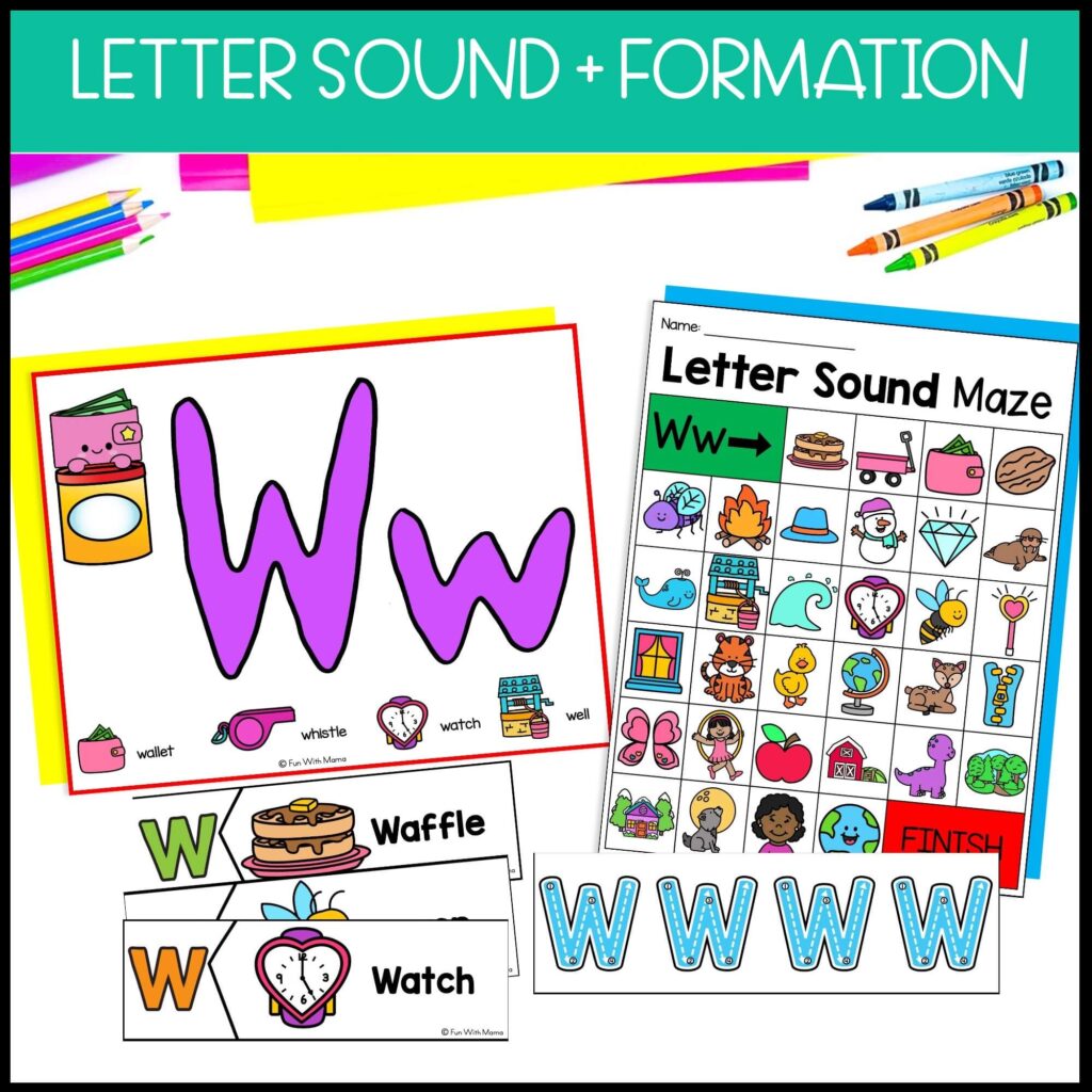 Letter W Activities Pack - Fun with Mama Shop