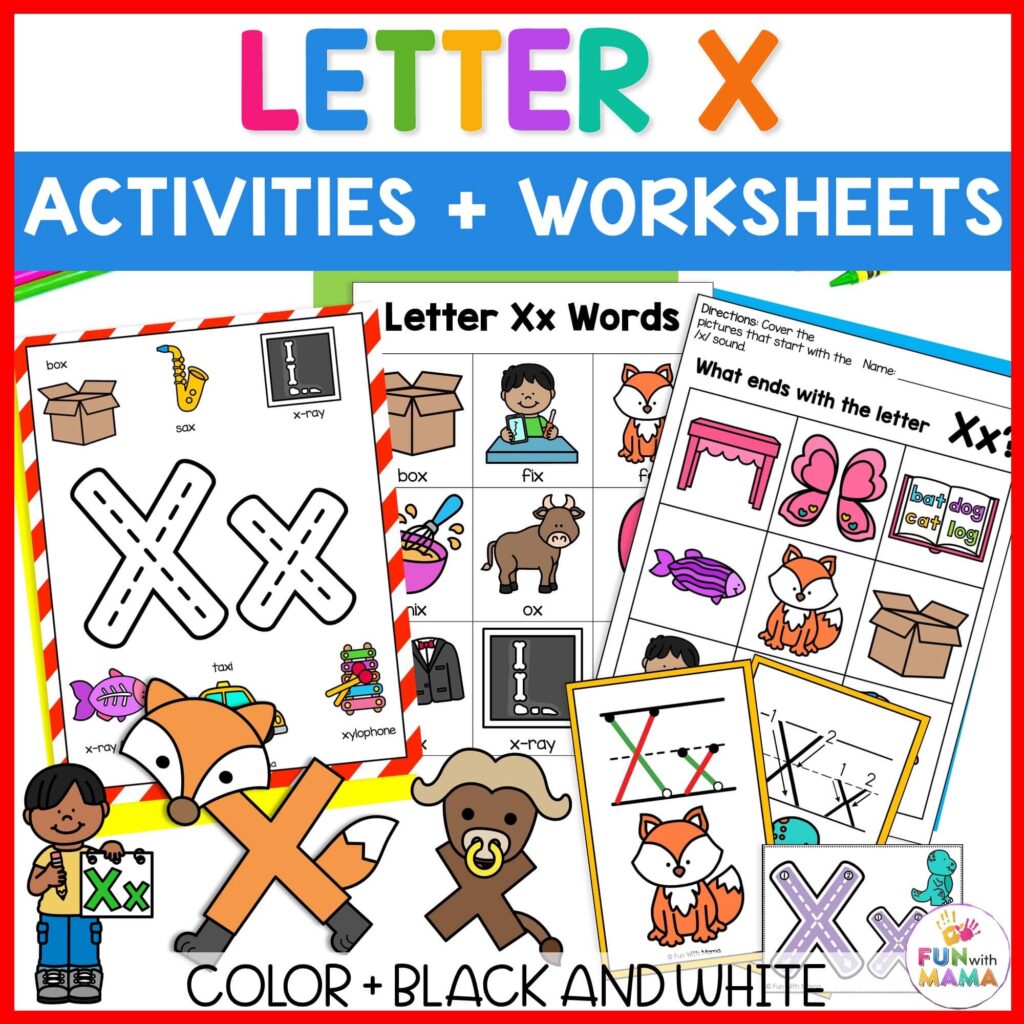 Letter X Activities + Worksheets Pack - Fun with Mama Shop