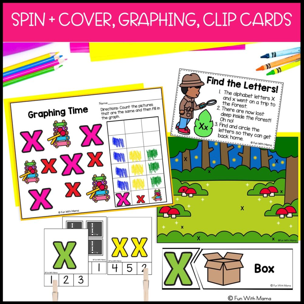 Letter X Activities + Worksheets Pack - Fun with Mama Shop
