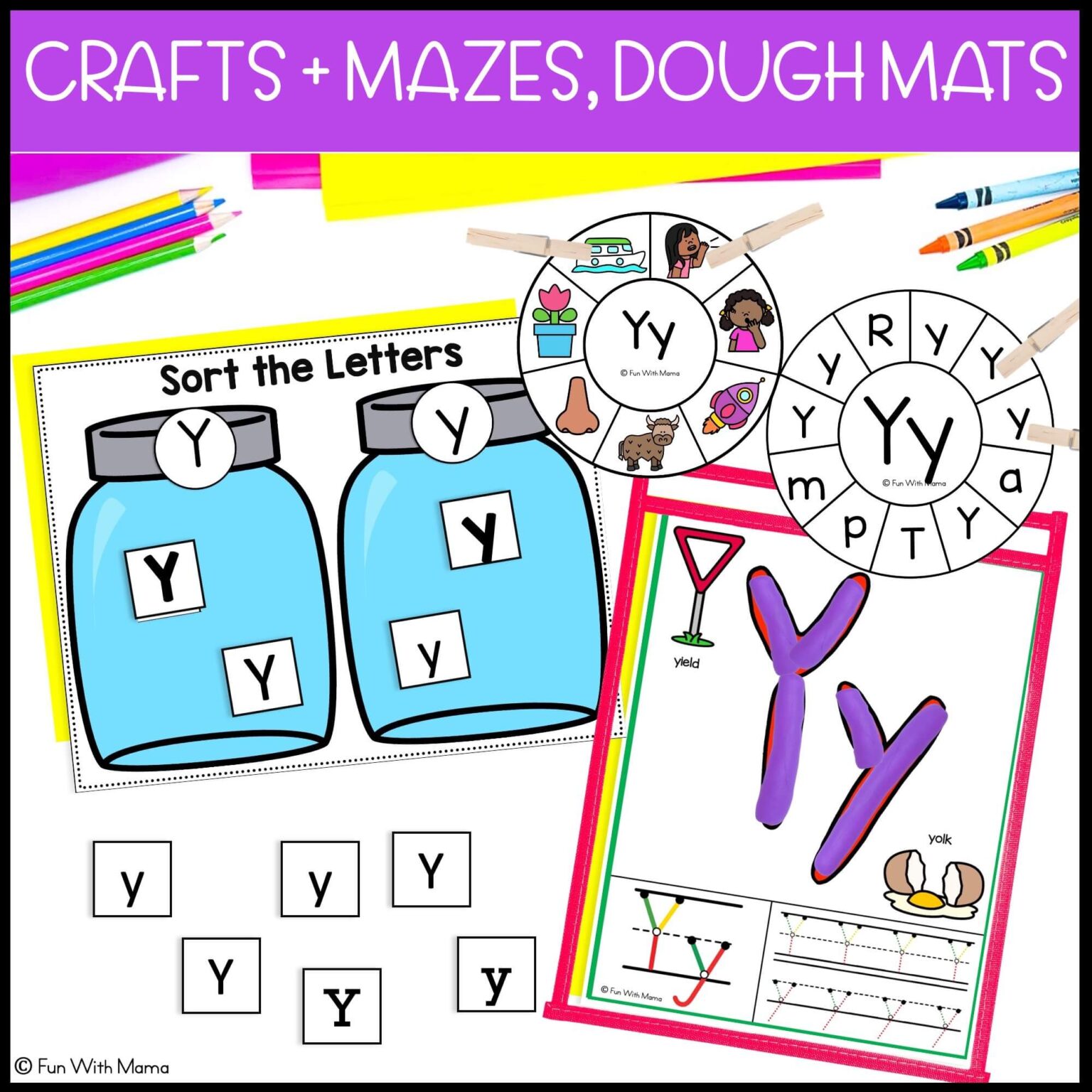Letter Y Activities + Worksheets - Fun with Mama Shop