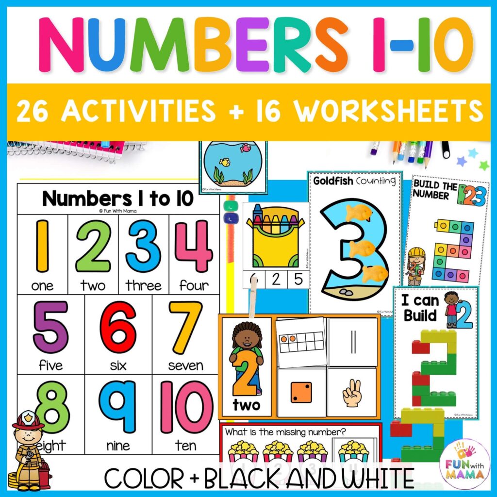 Numbers 1-10 Activities Pack - Fun with Mama Shop