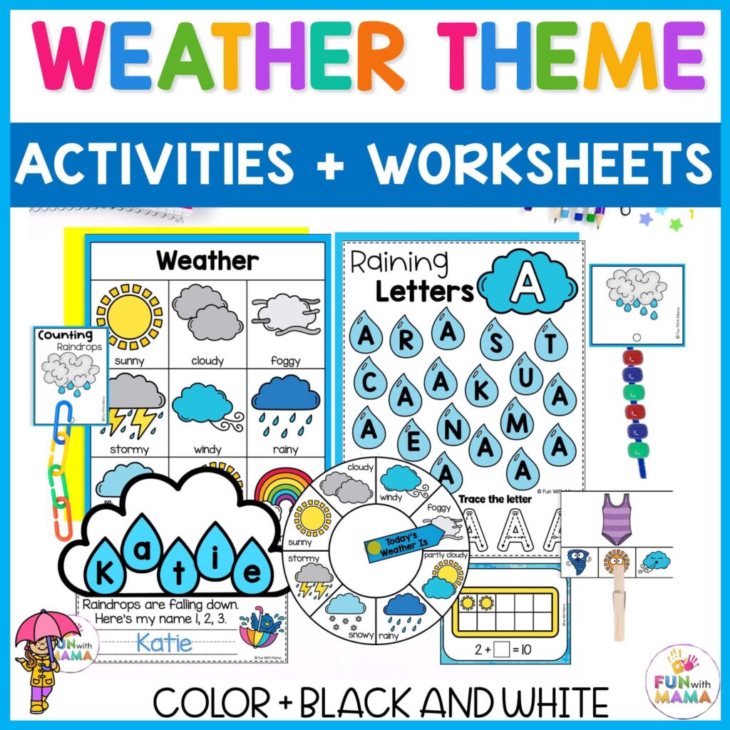 Weather Activities Pack For Preschoolers + Kindergarteners - Fun with ...