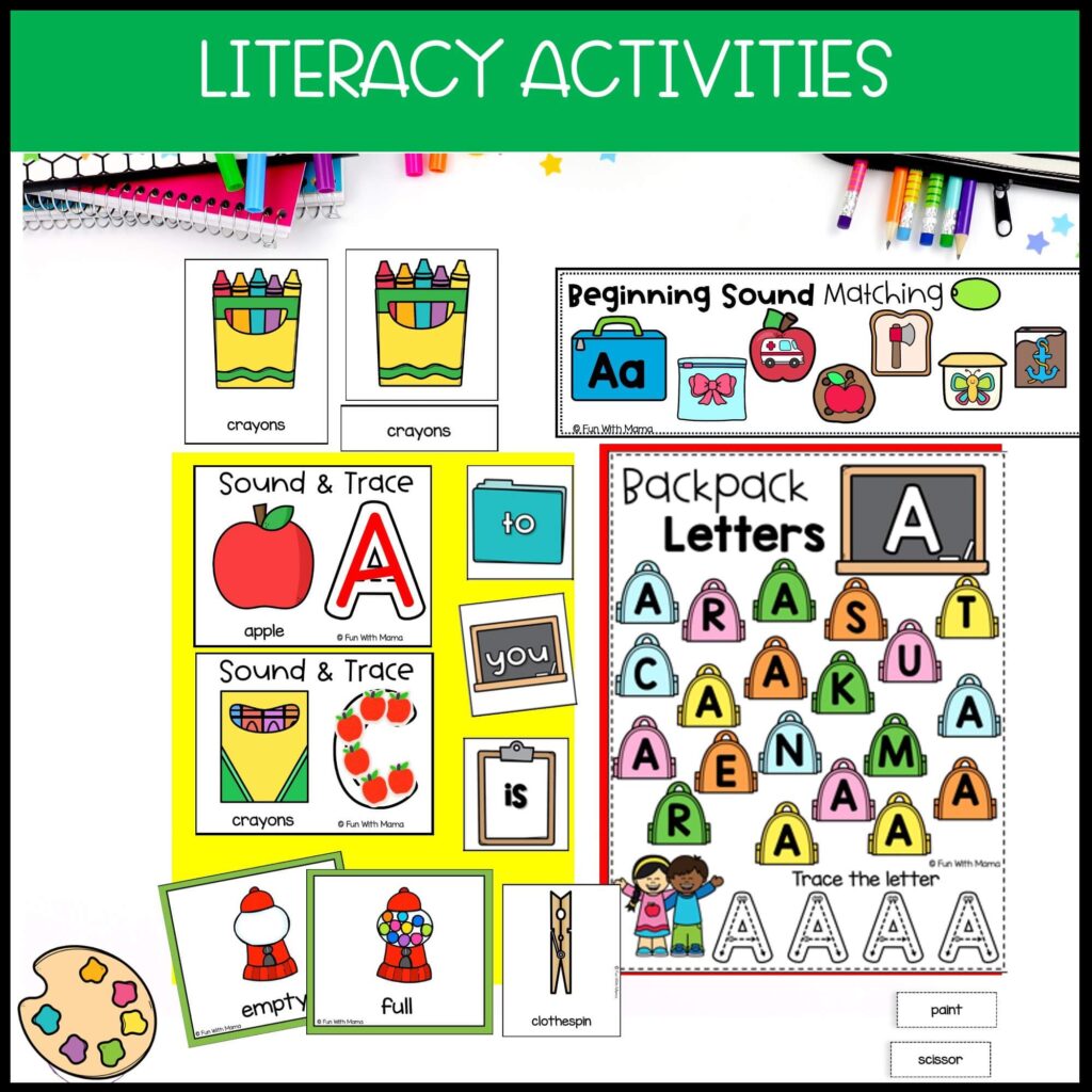 Back To School Supplies Activities Pack - Fun with Mama Shop