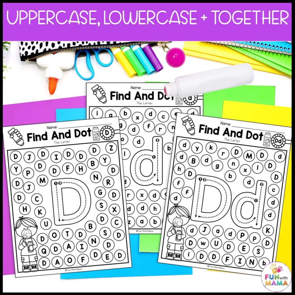 Alphabet Find + Dot Worksheets - Fun with Mama Shop